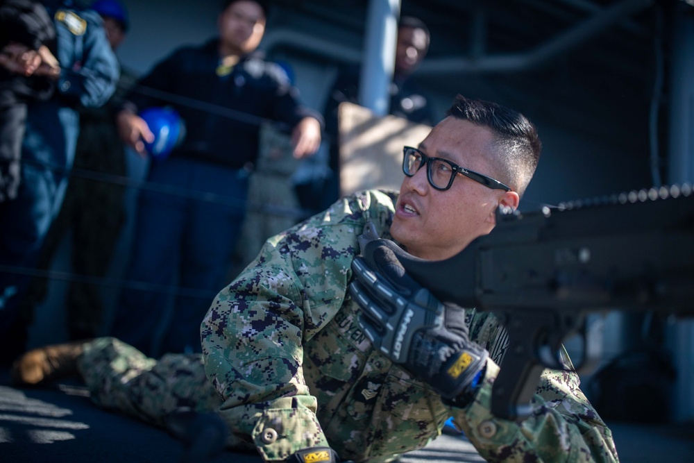 DVIDS - Images - USS Tripoli Sailors Conduct Weapons Familiarization Training [Image 3 of 8]