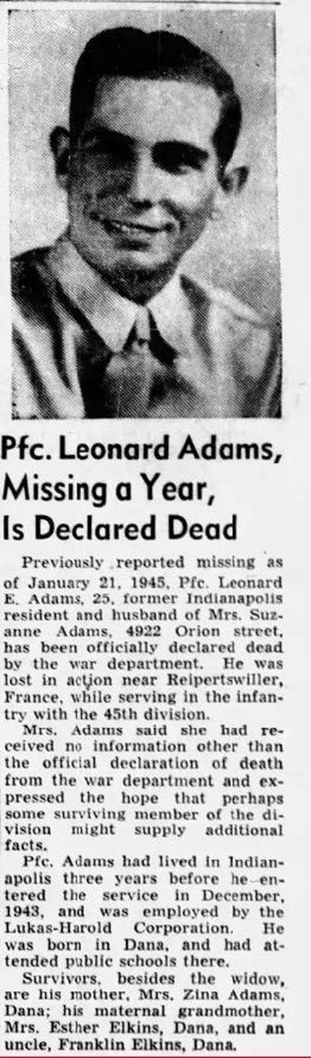 DVIDS - News - Remains of World War II Soldier to be buried in Radcliff ...