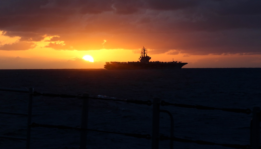 DVIDS - Images - USS Ronald Reagan (CVN 76) Sails Past USS Robert ...