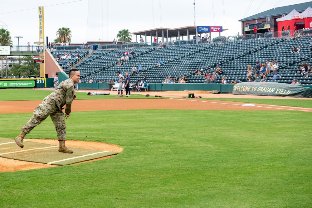 DVIDS - Images - Outstanding Airman winner throws first pitch [Image 4 ...