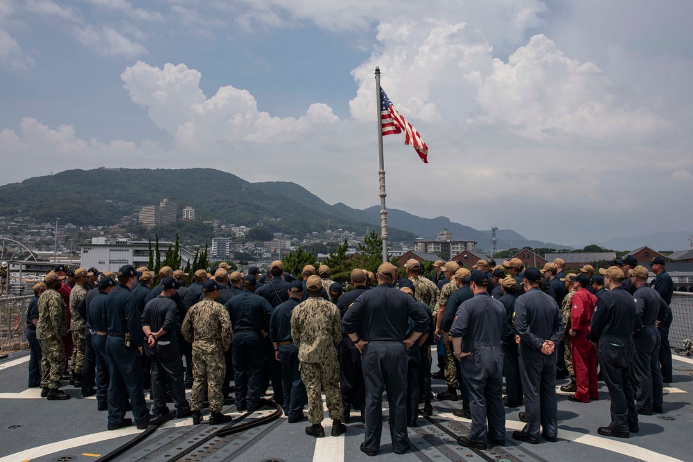 DVIDS - Images - USS Ralph Johnson conducts an all-hands call in Sasebo ...