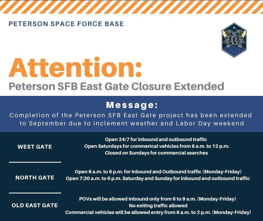 DVIDS - Images - Peterson SFB East Gate Closure Extension [Image 2 of 2]