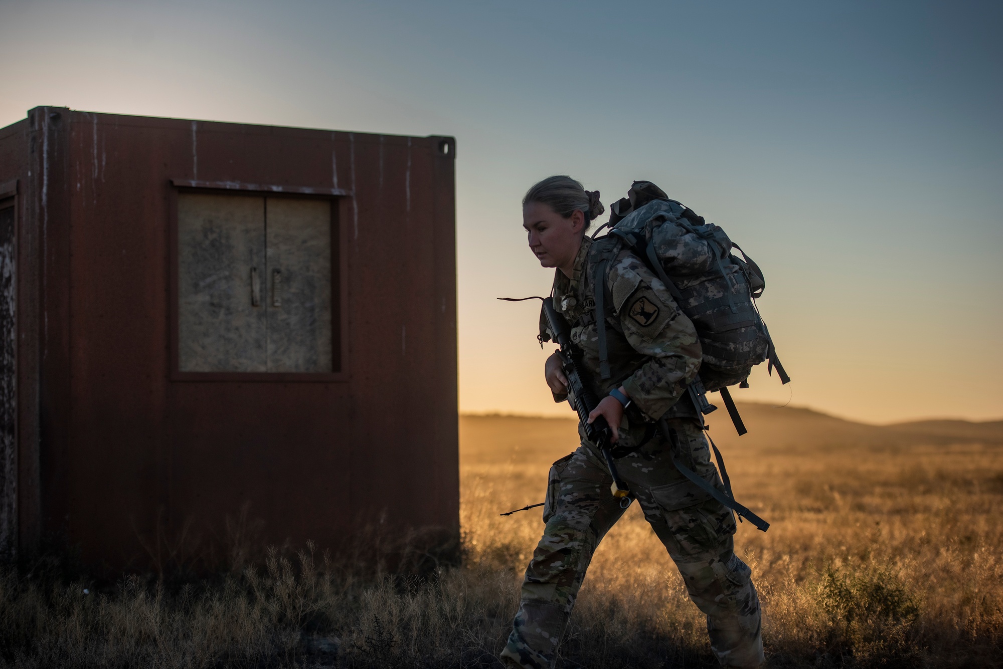 American Soldier Standing With Gun