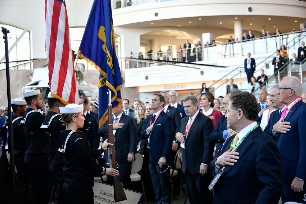 DVIDS - Images - NBVC Sailors present colors during the Reagan National ...