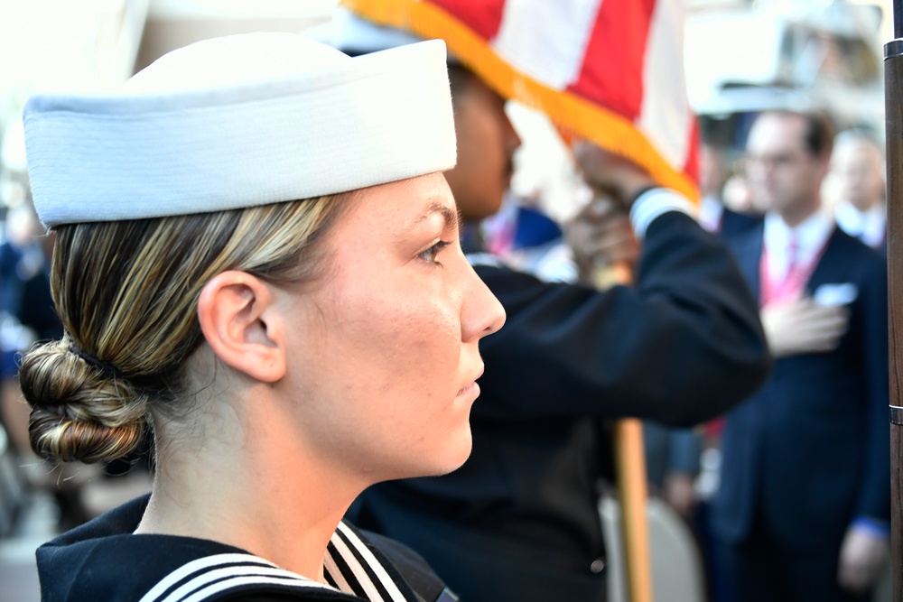 DVIDS - Images - NBVC Sailors present colors during the Reagan National ...