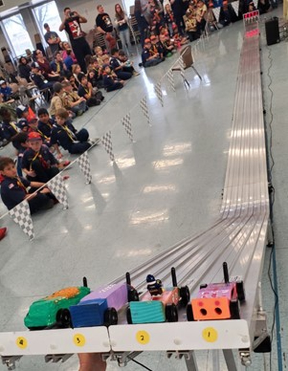 DVIDS - News - Cub Scouts race to the finish in Pinewood Derby