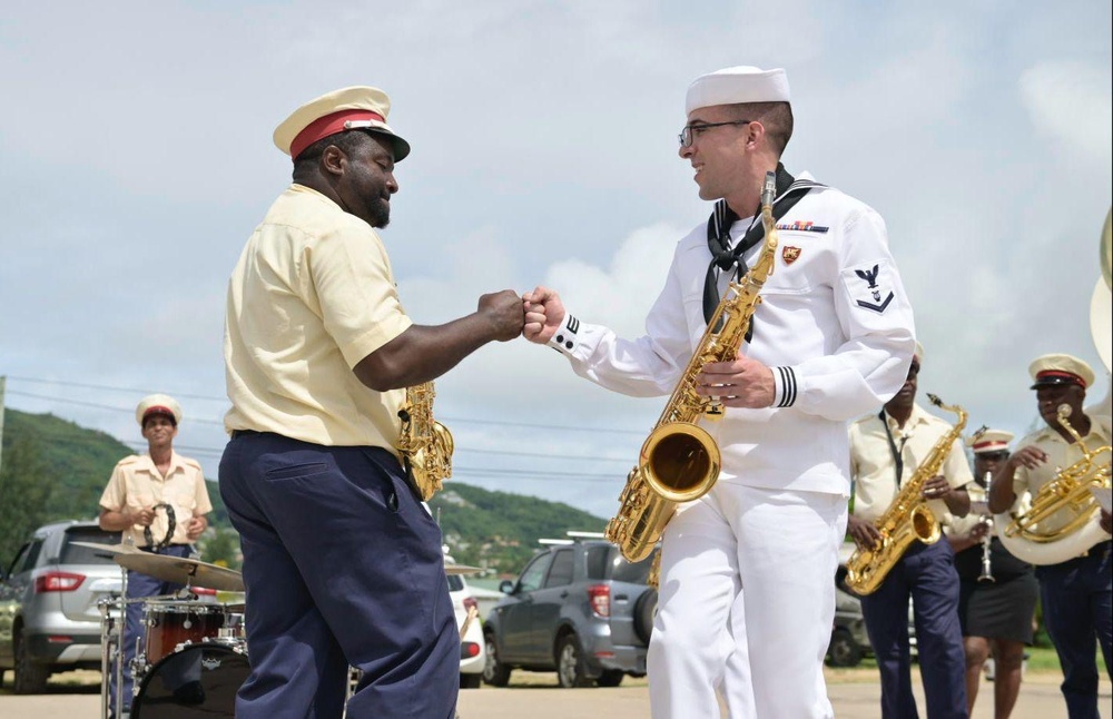 DVIDS - Images - NAVEUR-NAVAF Band performs in the Seychelles [Image 2 ...
