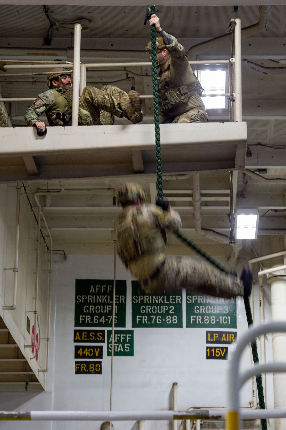 DVIDS - Images - Members of EODMU 5 Conduct Fast-Rope Exercise aboard ...
