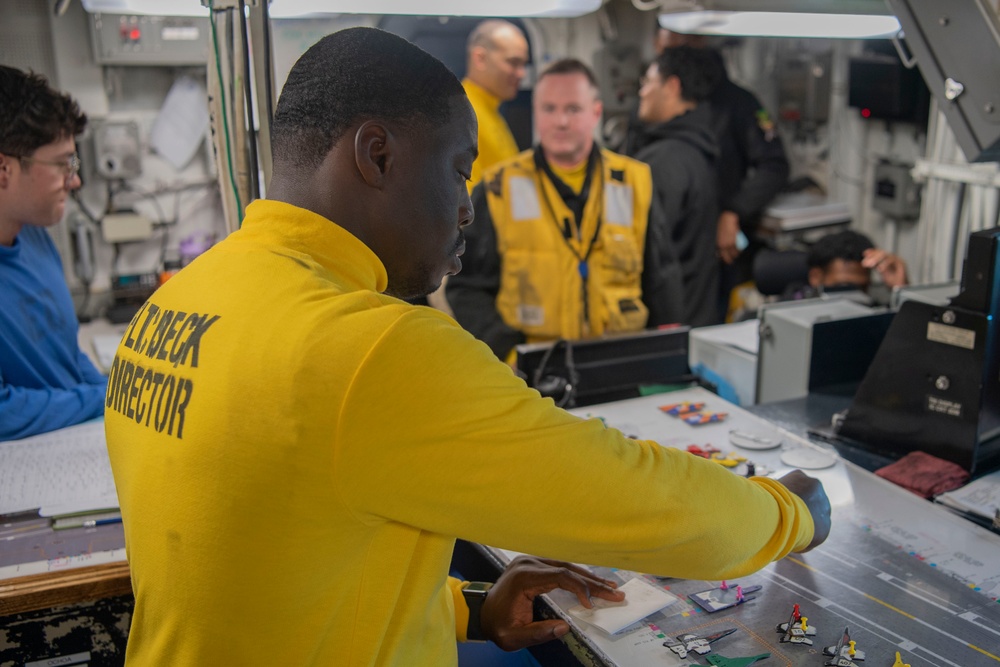 DVIDS - Images - Sailor stands watch in flight deck control aboard ...