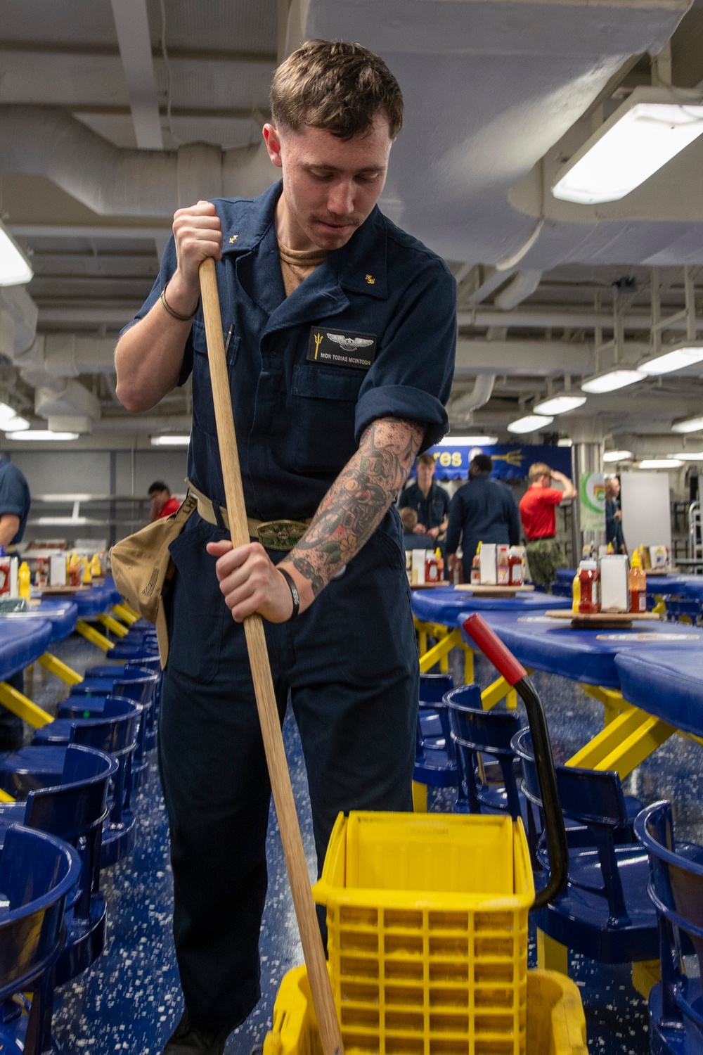 DVIDS - Images - Midshipmen clean the mess decks aboard USS Tripoli ...