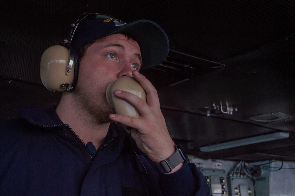 DVIDS - Images - USS Ronald Reagan (CVN 76) Sailors stand watch in the ...