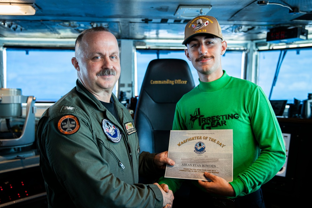 DVIDS - Images - George Washington awards Warfighter of the Day: ABEAN Ryan Bowden [Image 4 of 5]