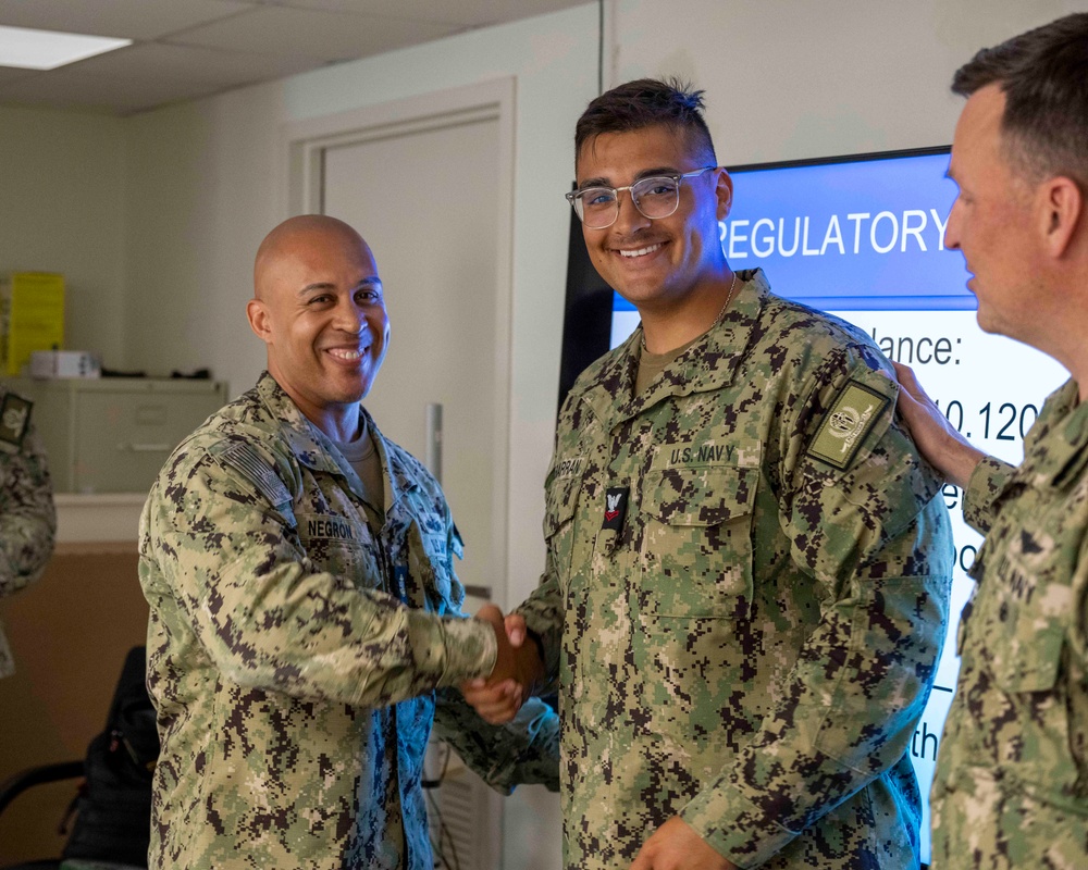 DVIDS - Images - BM2 Miguel Albarran Frocking Ceremony onboard NSA ...