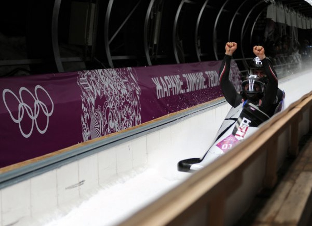 DVIDS - Images - Holcomb Celebrates Bronze Medal in Two-Man Bobsled