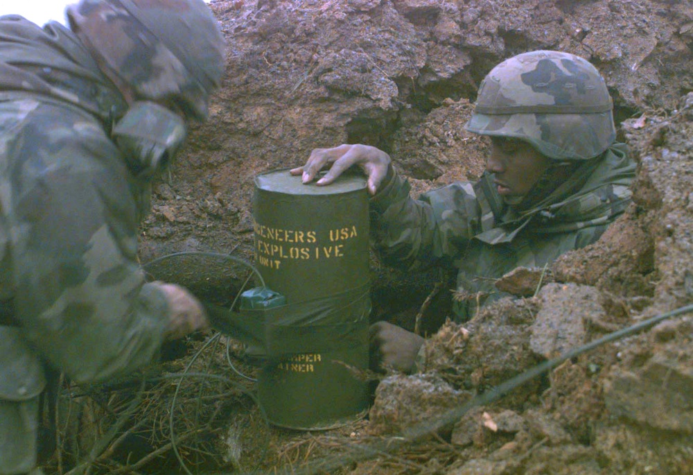 DVIDS - Images - U.S. Army combat engineers set up a charge to blow up ...