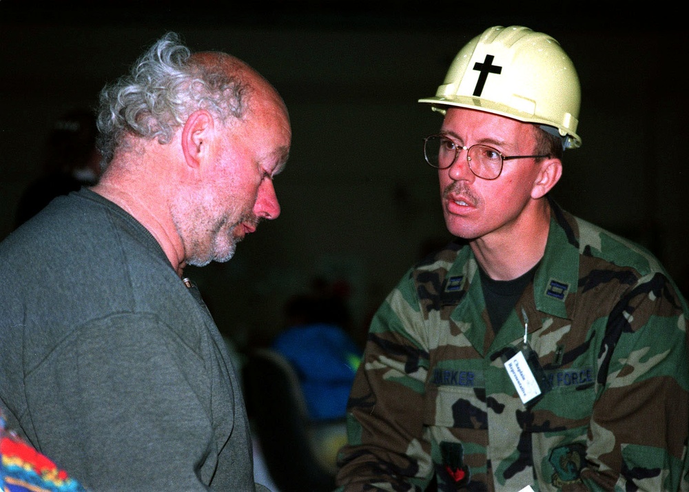 DVIDS - Images - Chaplain Lonnie Barber listens to a flood victim at ...