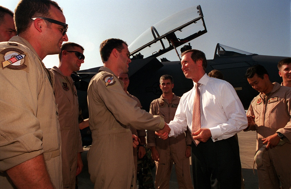 DVIDS - Images - Secretary Cohen shakes hands with pilots of the U.S ...