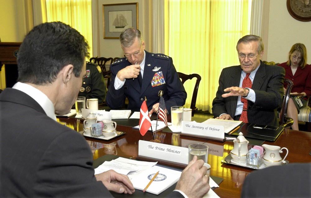 DVIDS - Images - Secretary Rumsfeld hosts a meeting with Danish Prime ...