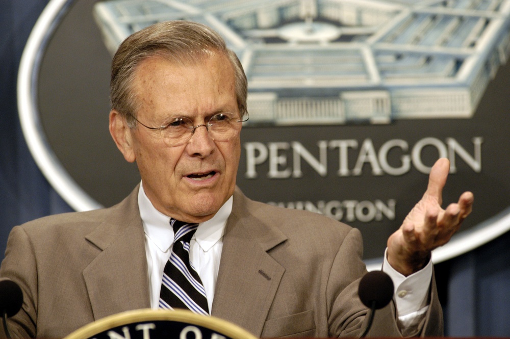 DVIDS - Images - Secretary Rumsfeld responds to a reporter's question ...