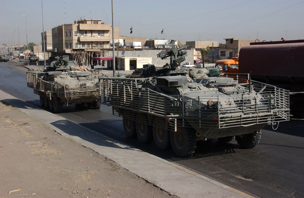DVIDS - Images - U.S. Army soldiers patrol in Stryker armored wheeled ...