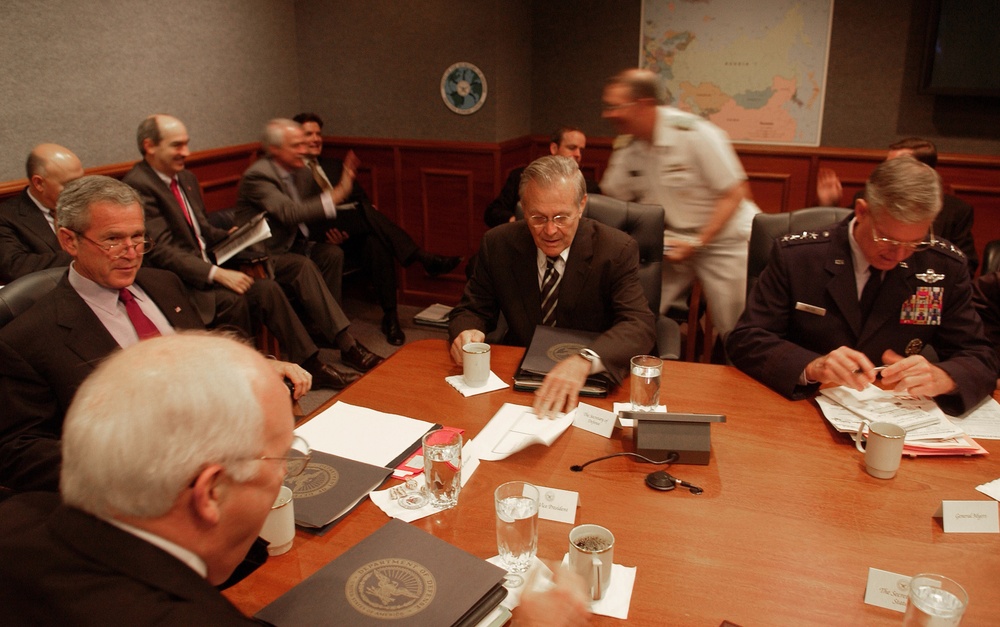 DVIDS - Images - President George W. Bush attends a briefing in the ...