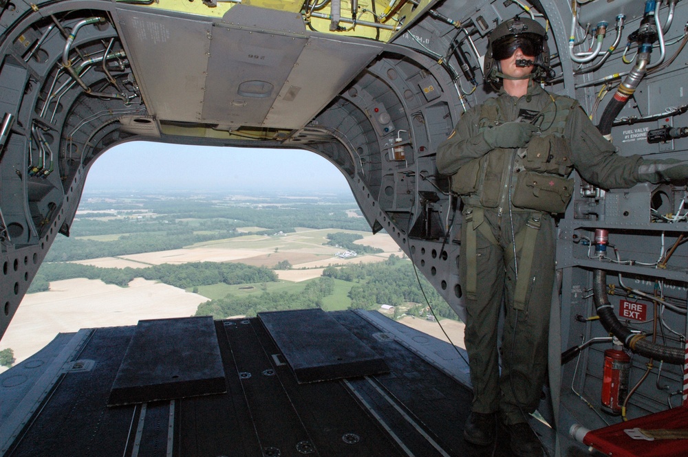 DVIDS - Images - U.S. Army Sgt. Brandan Hodges rides in a CH-47D ...