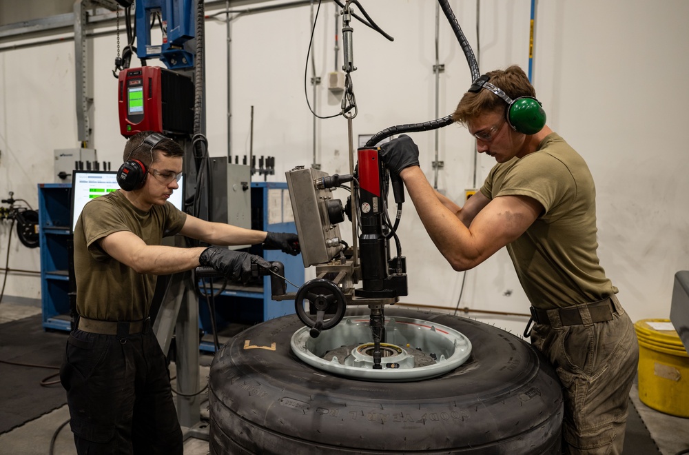 DVIDS - Images - Turning Precision: Wheel and Tire Airmen of the 379th ...