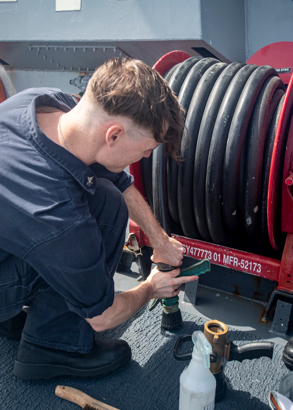 DVIDS - Images - USS Higbee Sailors Conduct Maintenance on Fire Hose ...