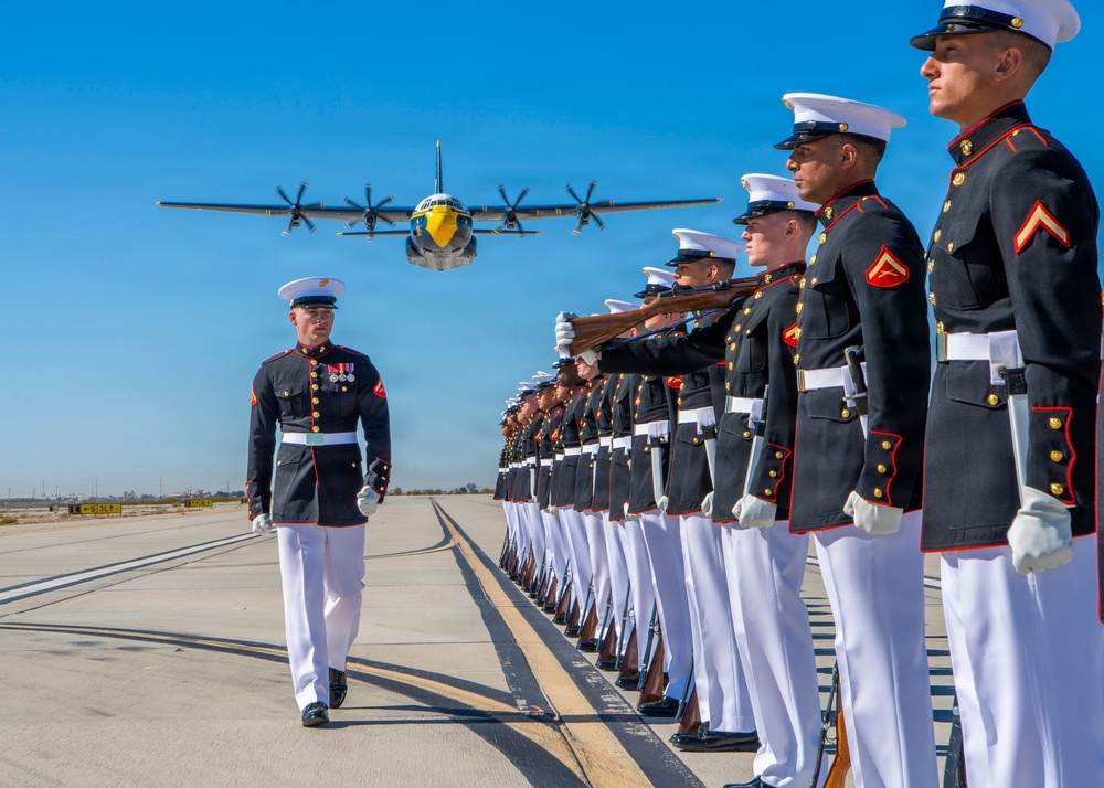 DVIDS - Images - Fat Albert Flies Over Silent Drill Platoon [Image 8 of 10]