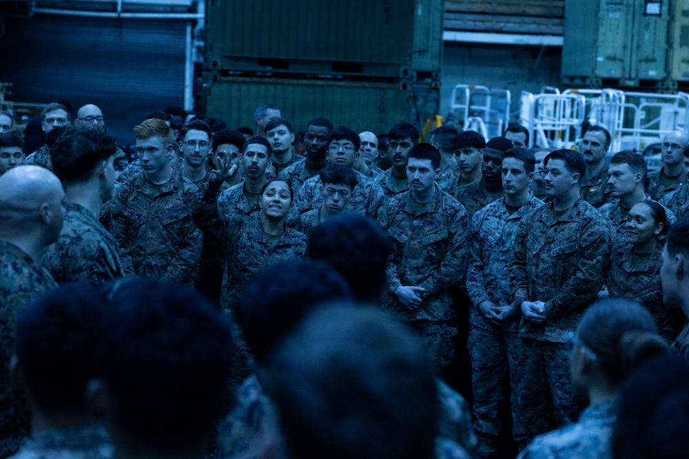 DVIDS - Images - 11th MEU Marines, Sailors Conduct a Formation Aboard ...