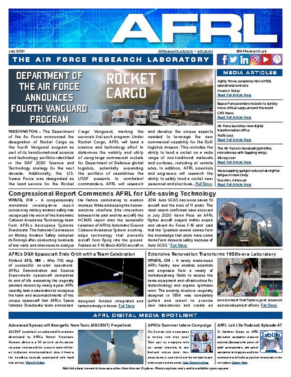 DVIDS - Publications - AFRL Newsletter - 07.08.2021