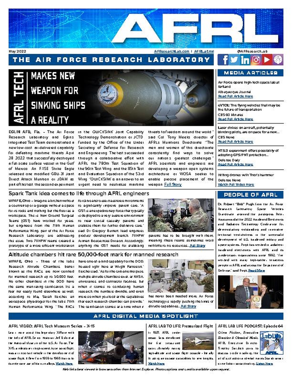 DVIDS - Publications - AFRL Newsletter - 05.17.2022