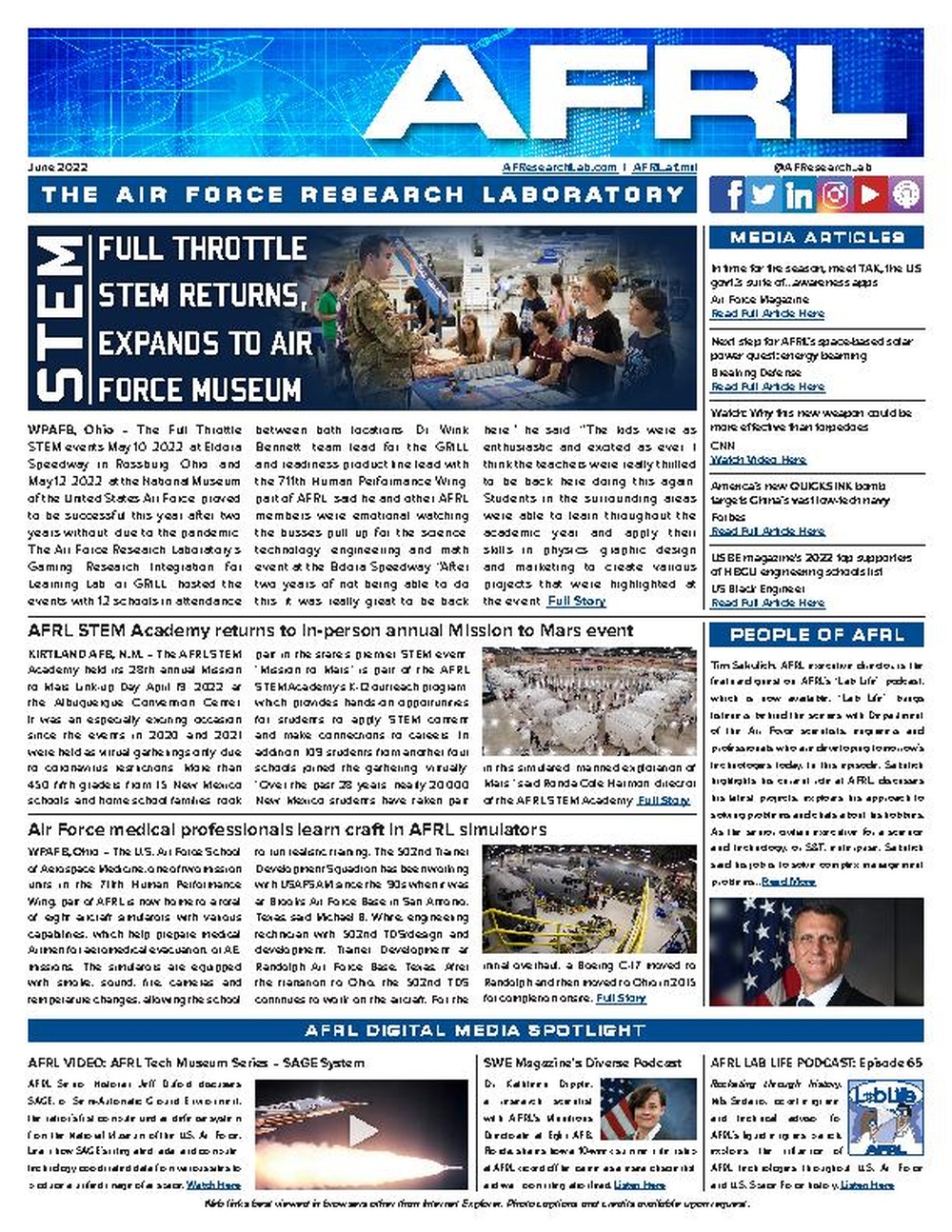 DVIDS - Publications - AFRL Newsletter - 06.21.2022