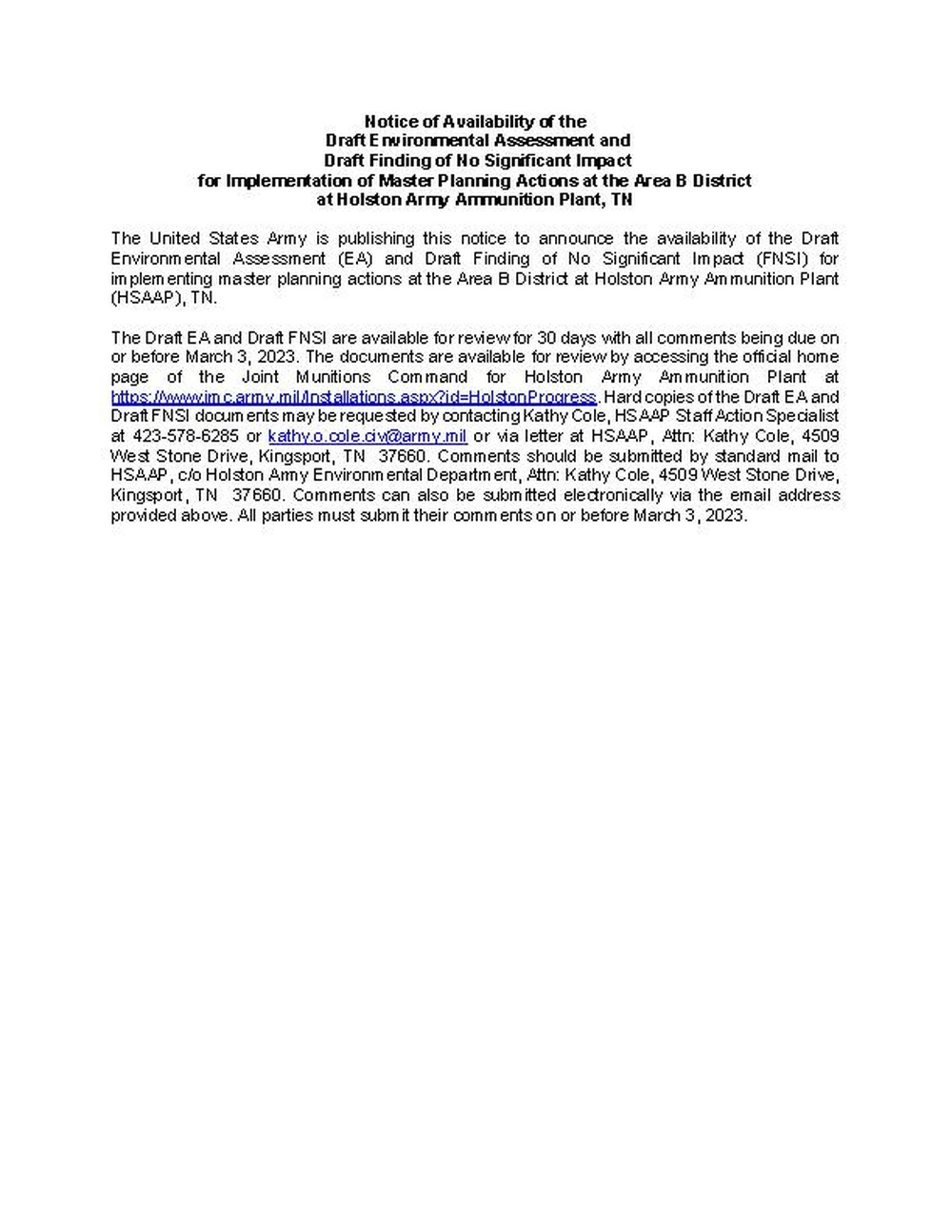 DVIDS - Publications - Holston Army Ammunition Plant (HSAAP ...