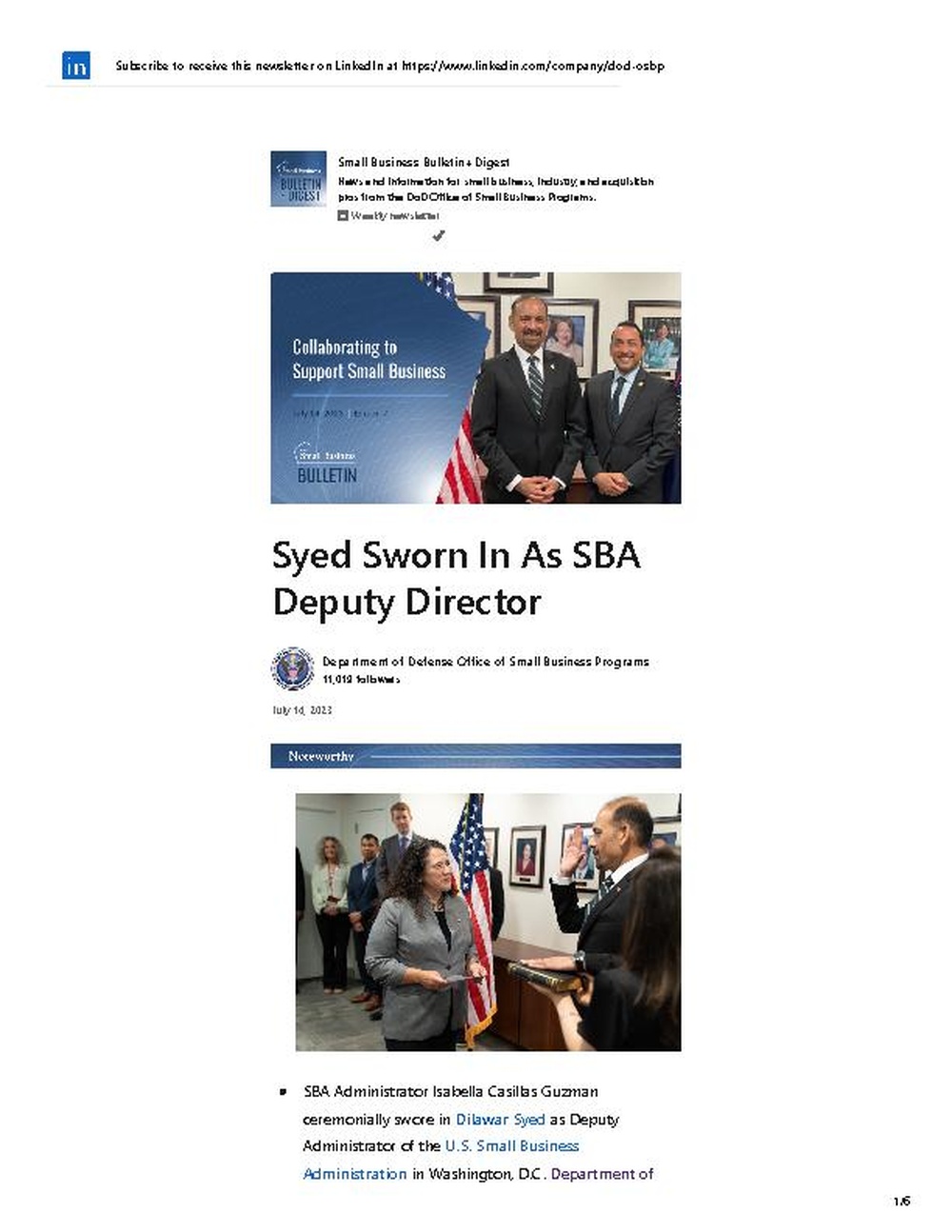 DVIDS - Publications - DoD Small Business Bulletin+Digest - 07.14.2023
