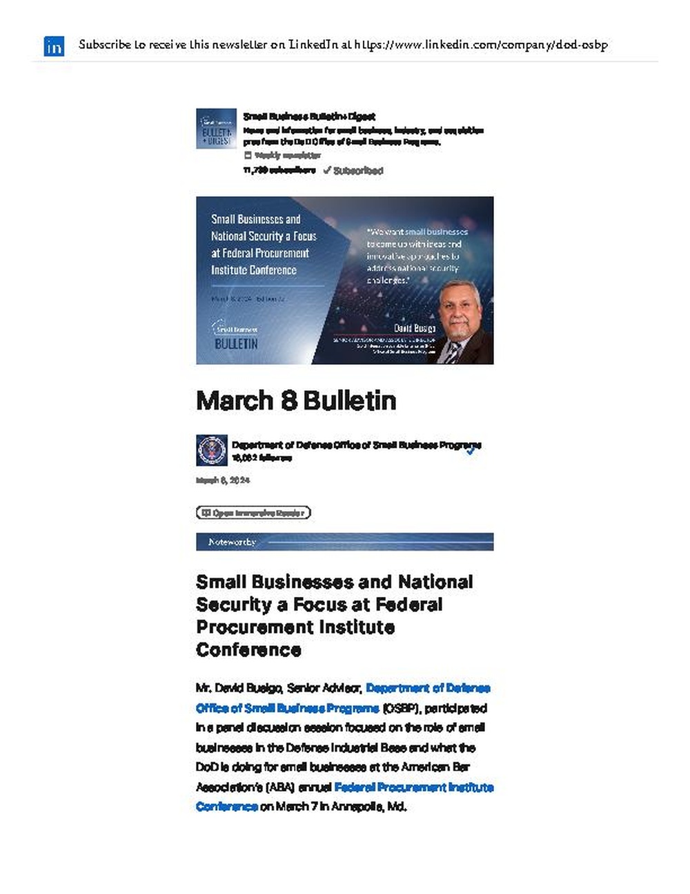 DVIDS - Publications - DoD Small Business Bulletin+Digest - 03.08.2024